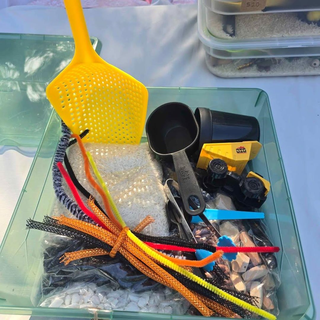Sensory Bin. Educational Toy Perfect as a Birthday Gift. Escavator ...