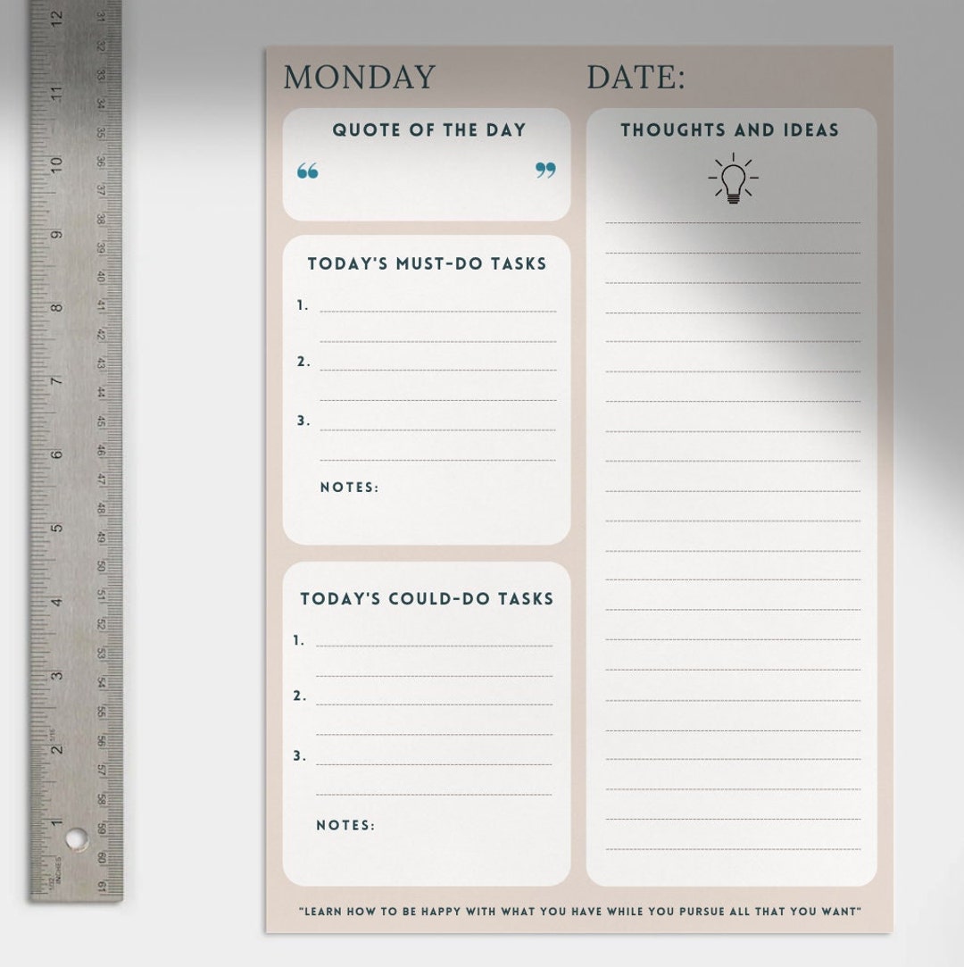 Printable Weekly Planner in Beige Tan, Digital Download, Positive Quote ...