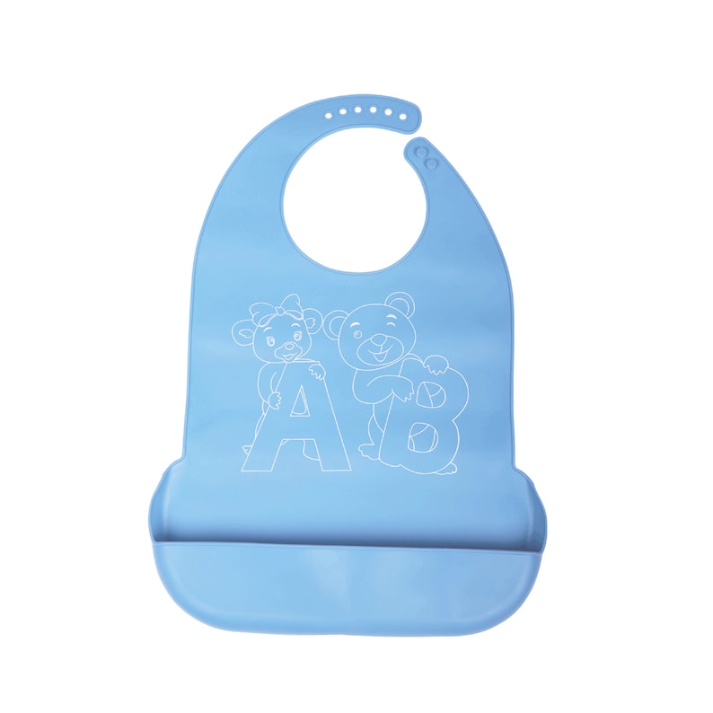 Blue Silicone Adult Bib: Waterproof ABDL Bib With Pocket - Etsy