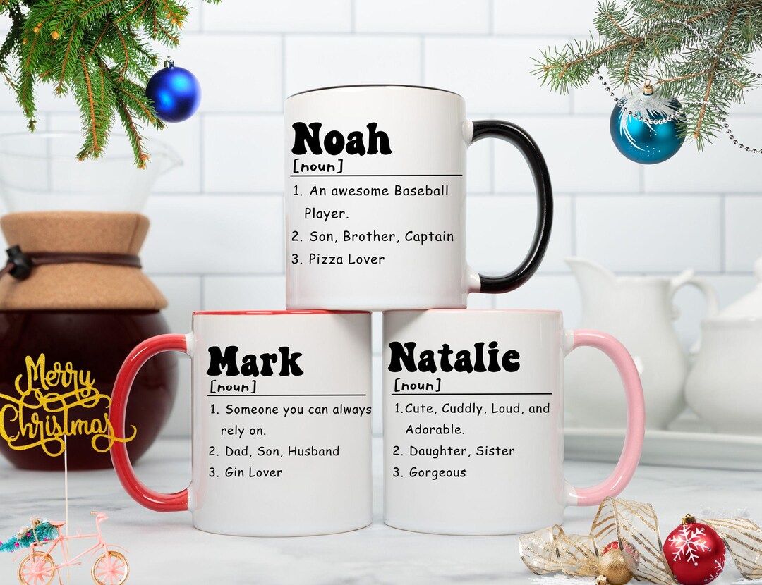 Personalized Name Dictionary Definition Mug, Custom Office Staff Xmas ...