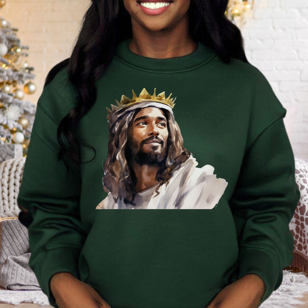 Black Jesus Christ Sweatshirt Christian Xmas Tshirts Melanin Christmas ...