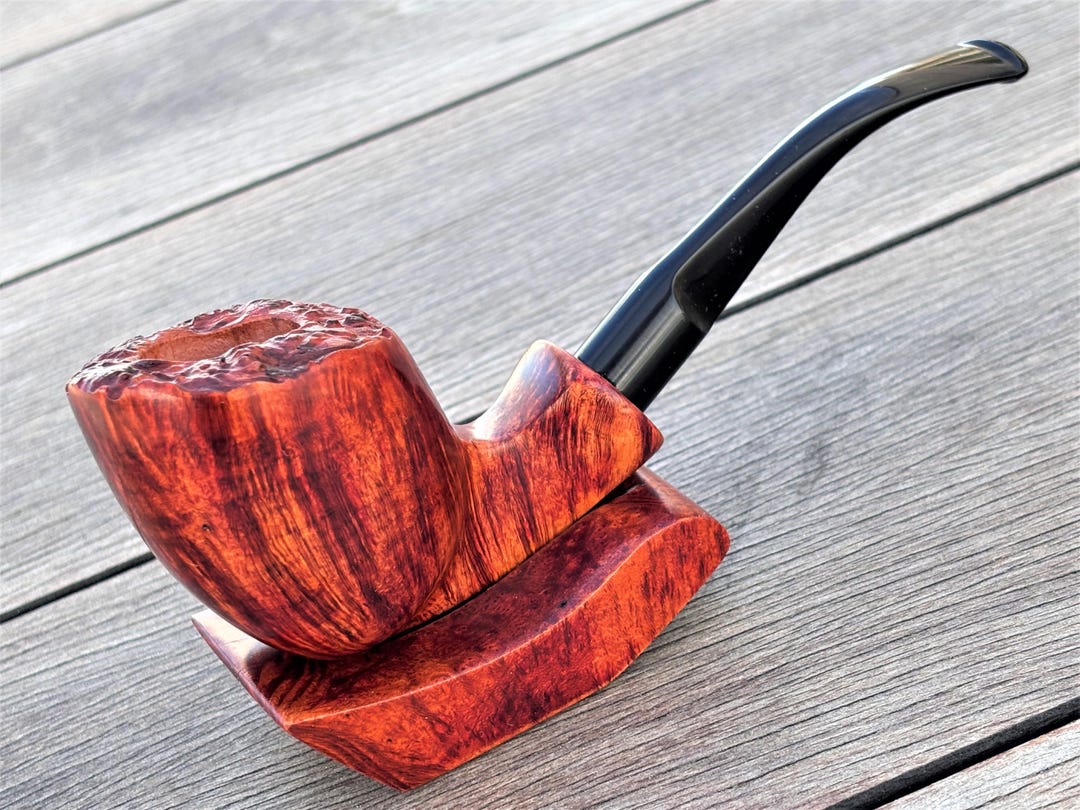 Handmade Danish-style Briar Tobacco Pipe W/ Stand "alpha Kappa" by ...
