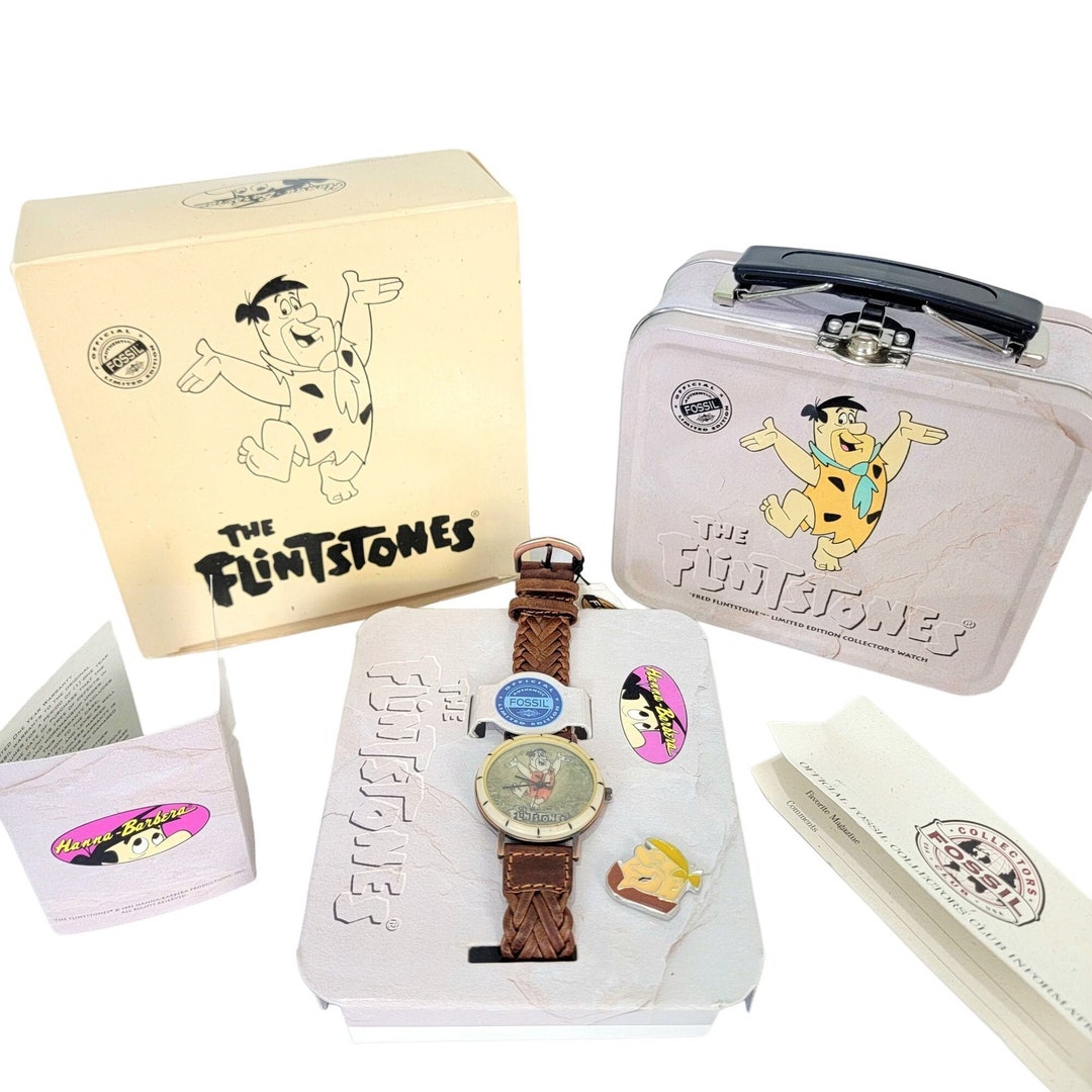 Fossil Vintage 1993 Flintstones Watch Braided Leather Band - Etsy