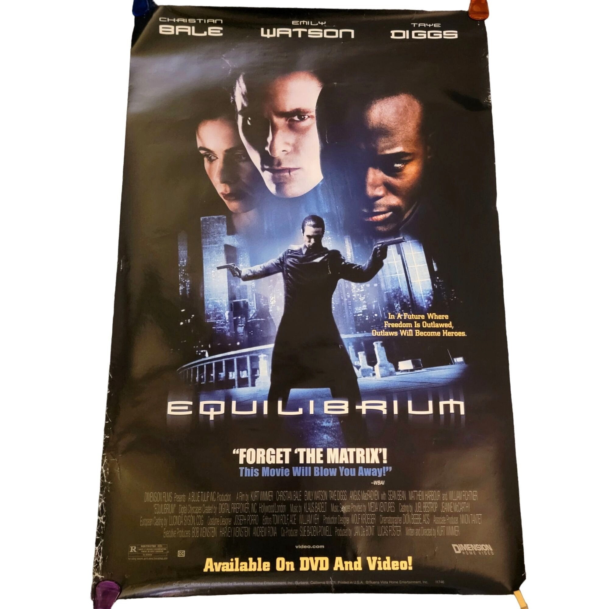 Equilibrium Movie Theater Poster Vintage 2002 Sci-fi Wall Art Print ...
