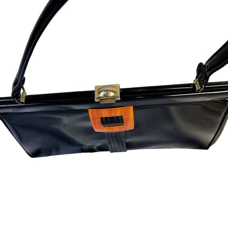 Verdi Vintage 50s Patent Leather Satchel Bag Handbag Purse - Etsy