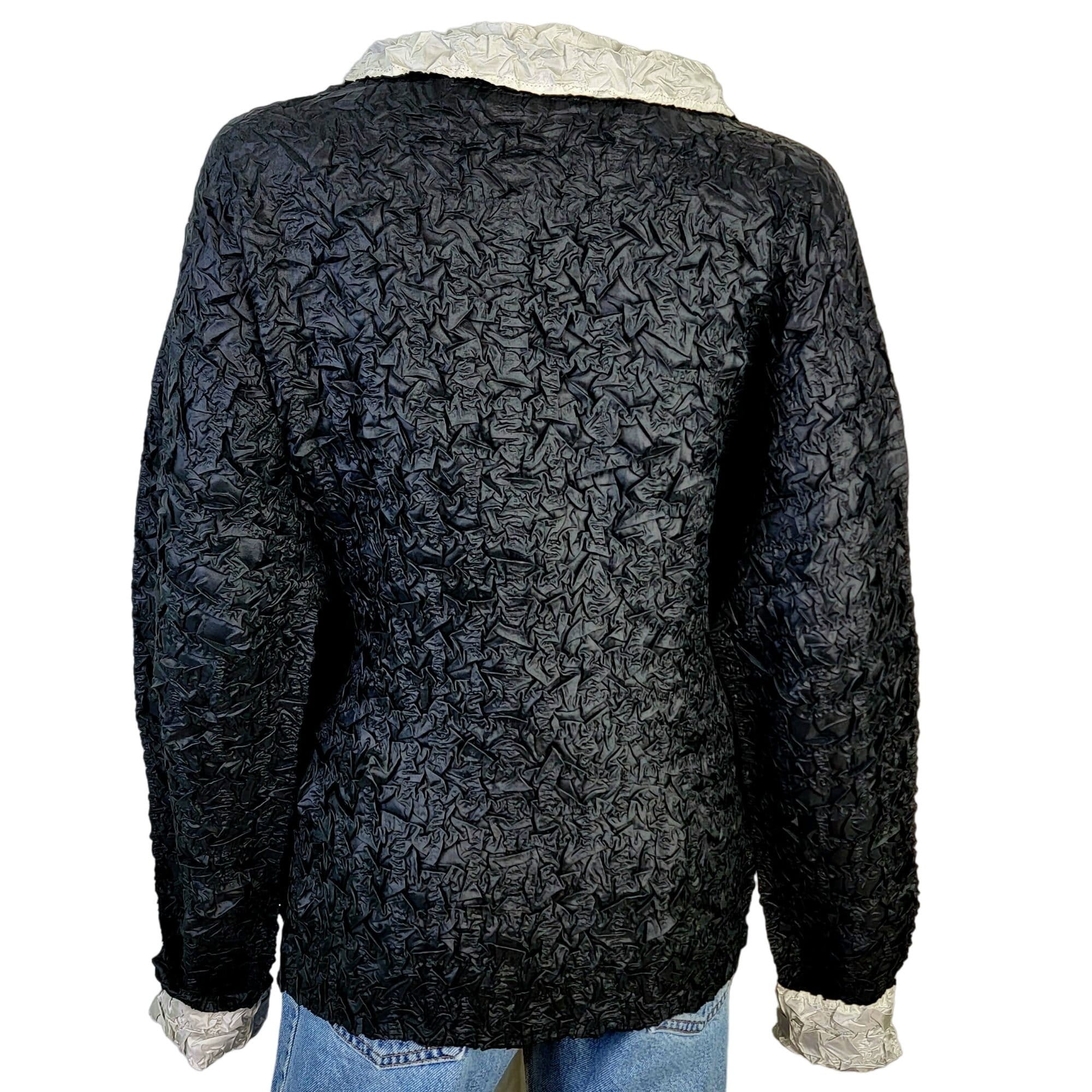 Reversible Vintage 90s Crinkle Fabric Jacket Women 1X 16 18 Plus Size ...