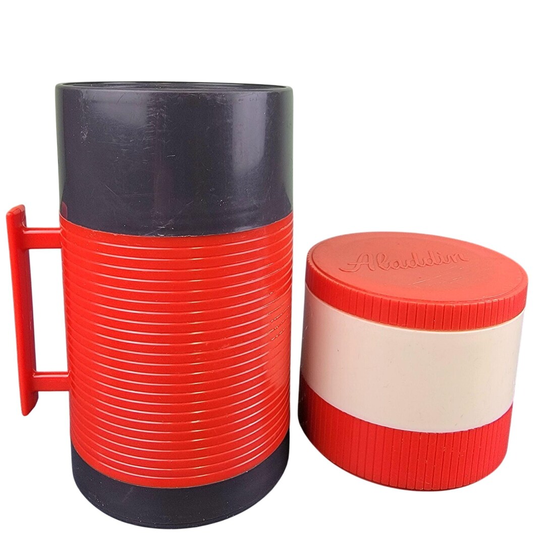 Aladdin Vintage 70s Set Wide Mouth Bottle Round Soup Container Camping ...
