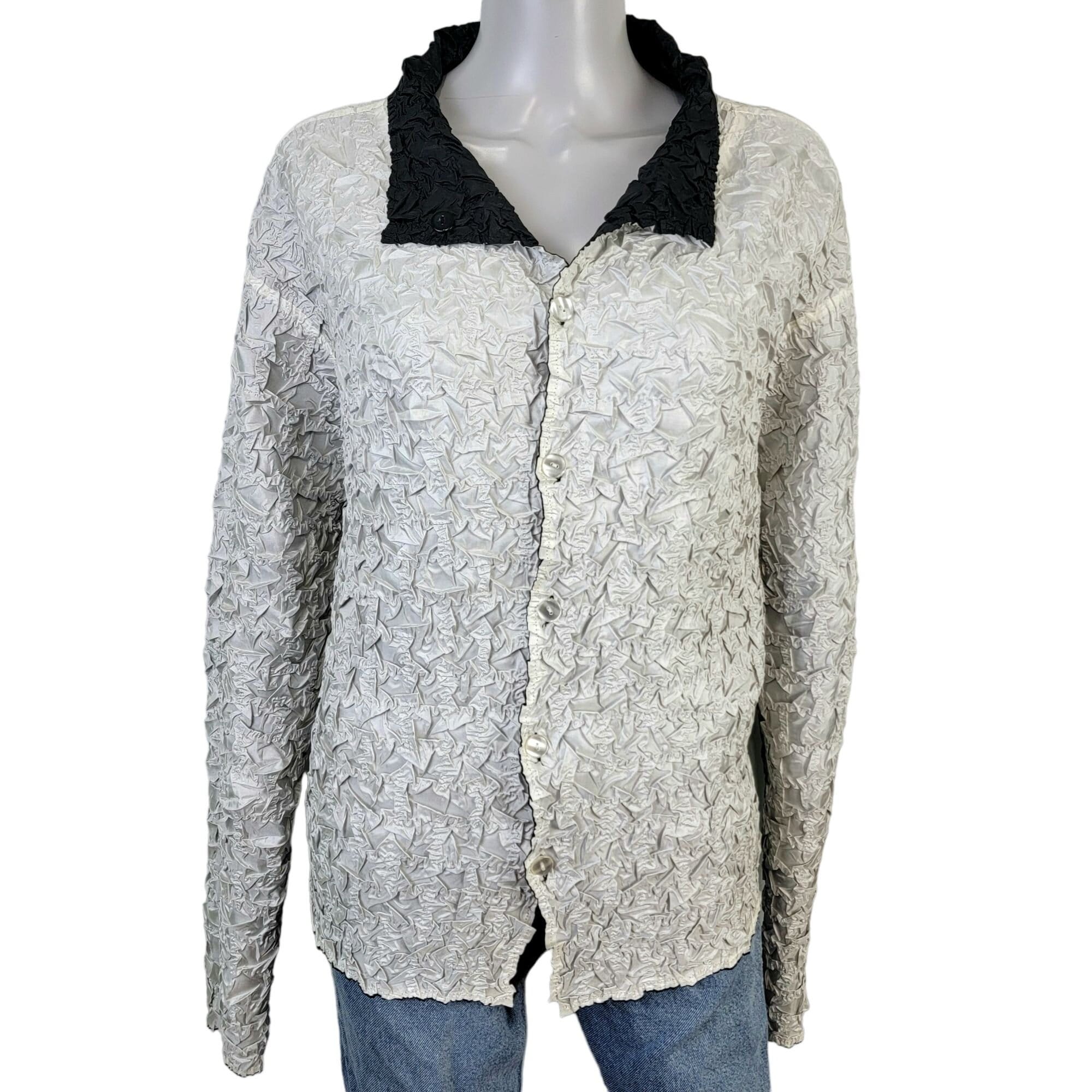 Reversible Vintage 90s Crinkle Fabric Jacket Women 1X 16 18 Plus Size ...
