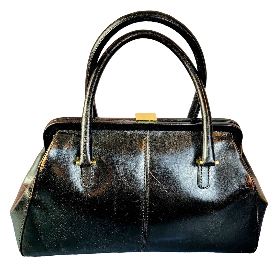 Fossil Vintage Satchel Doctor Bag Genuine Leather Purse Double Handle ...