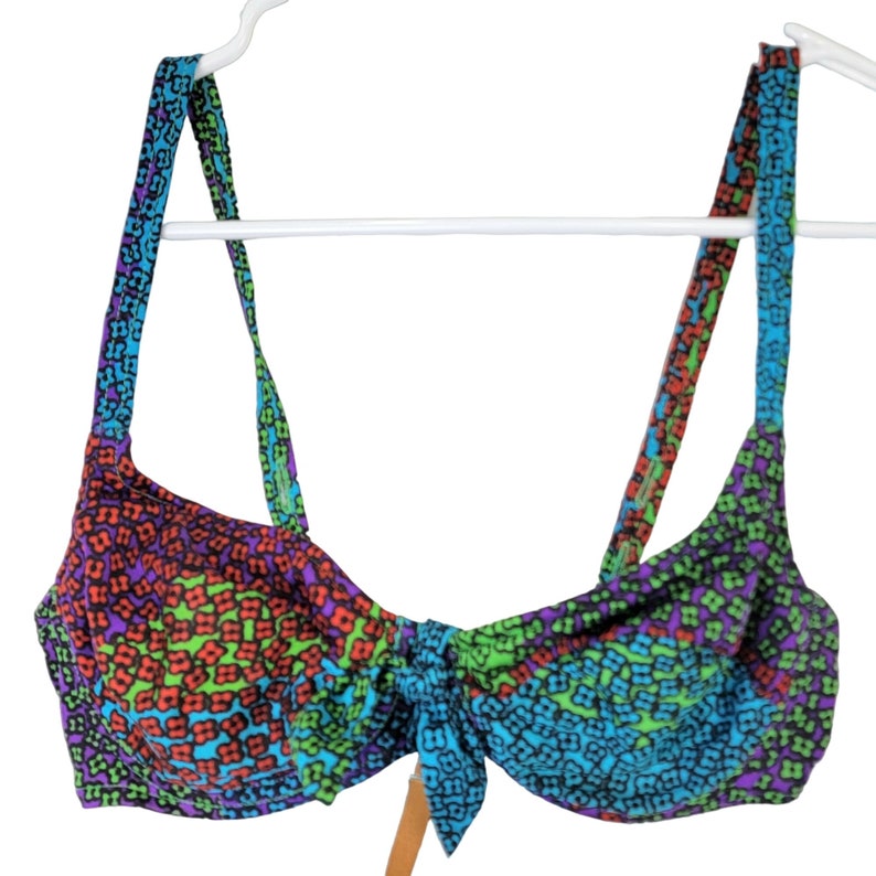 Vintage 60s Mcm Bikini Swim Set Women Small 34 B Colorful Mod Floral ...