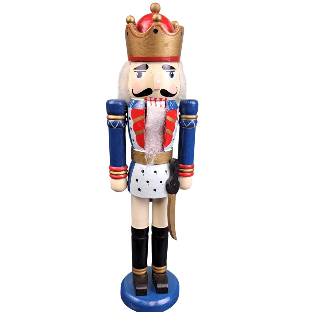 Vintage 15 Inch Patriotic King Nutcracker Wood Toy Christmas Tree Home ...