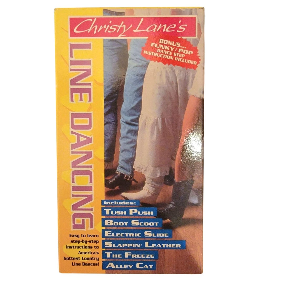 Vintage 90s How to Line Dancing VHS Movie Tape Exercise Dance Instruction Country Western Music ...