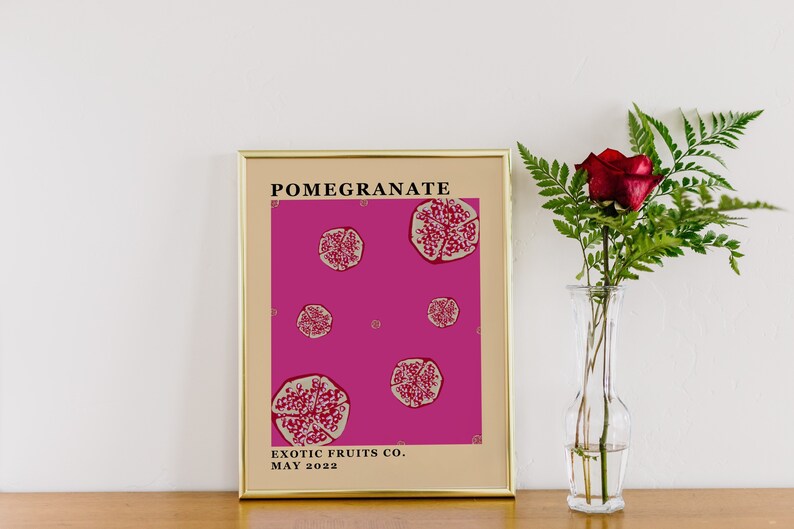 Pomegranate Fruit Poster for Your Eclectic Minimalist Home Decor ...