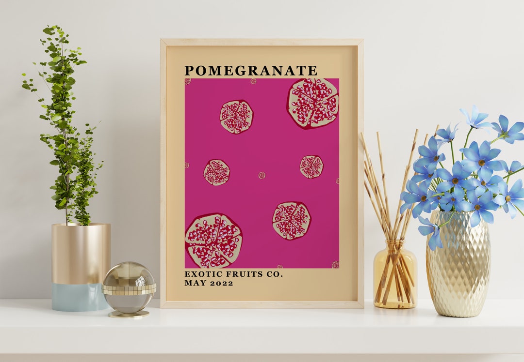 Pomegranate Fruit Poster for Your Eclectic Minimalist Home Decor ...