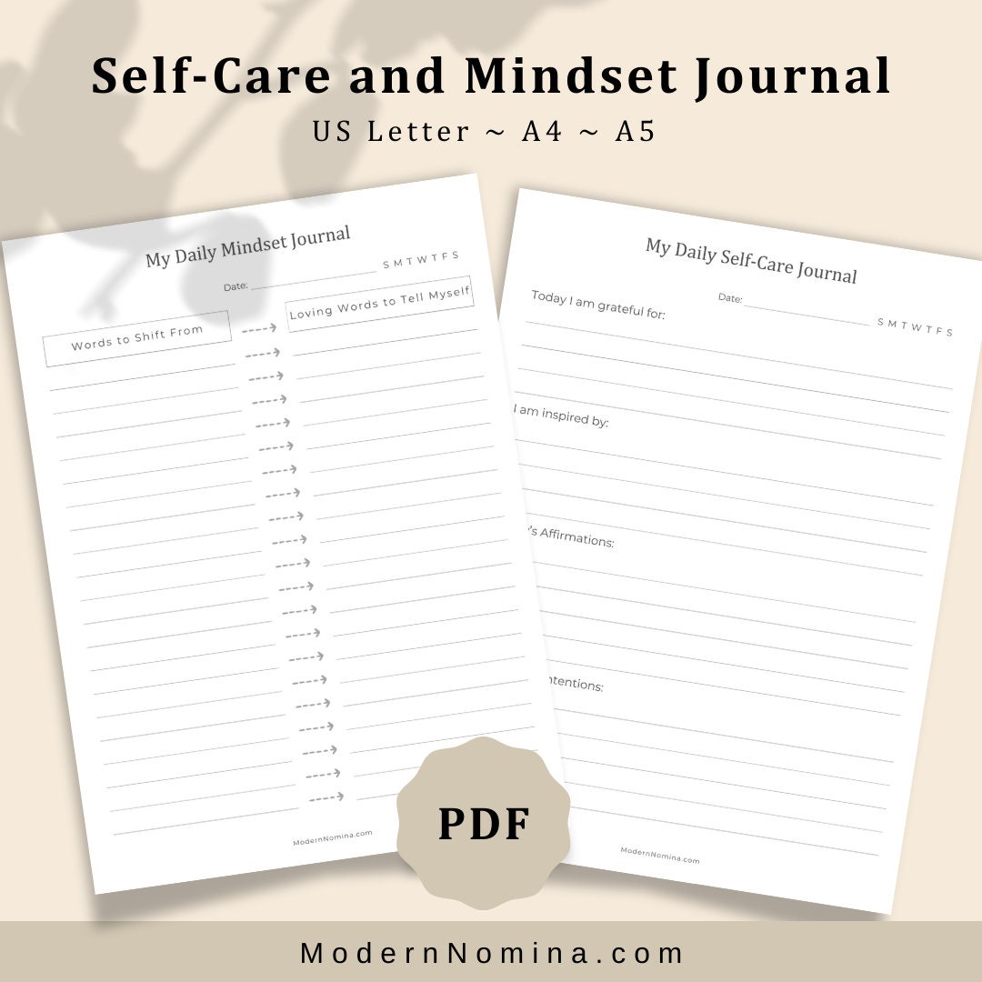 Personal Growth, Self-care & Mindset Journal: Printable Planner for ...
