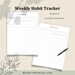 Weekly Personal Habit Tracker Printable, Sunday & Monday Start, US ...