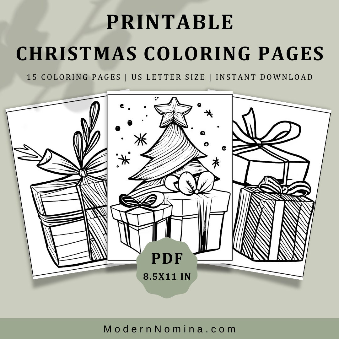 15 Printable Christmas Coloring Pages for Kids, Winter Coloring, Stress ...