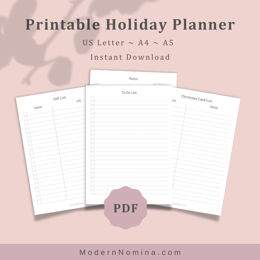 Stress-free Holiday Printable Planner: Christmas Planning, Gift ...