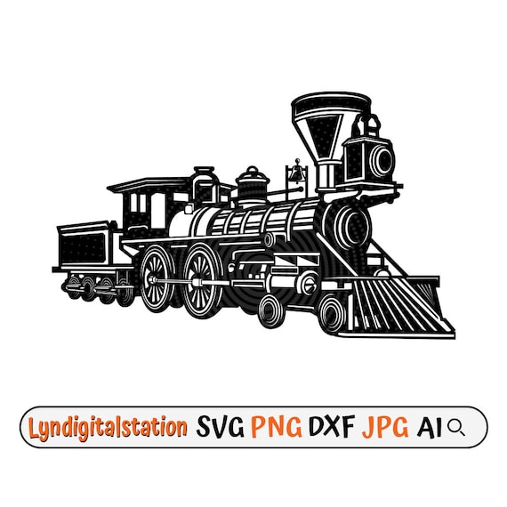Steam Train Clip Art Black And White
