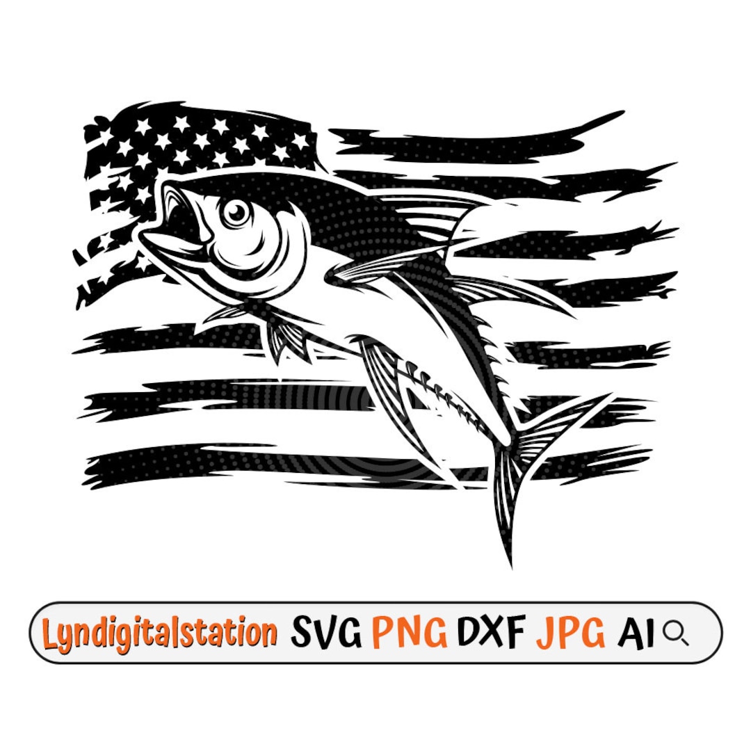 US Tuna Fish Svg | Sea Creature Clipart | Fishermen Cut File | Angling ...