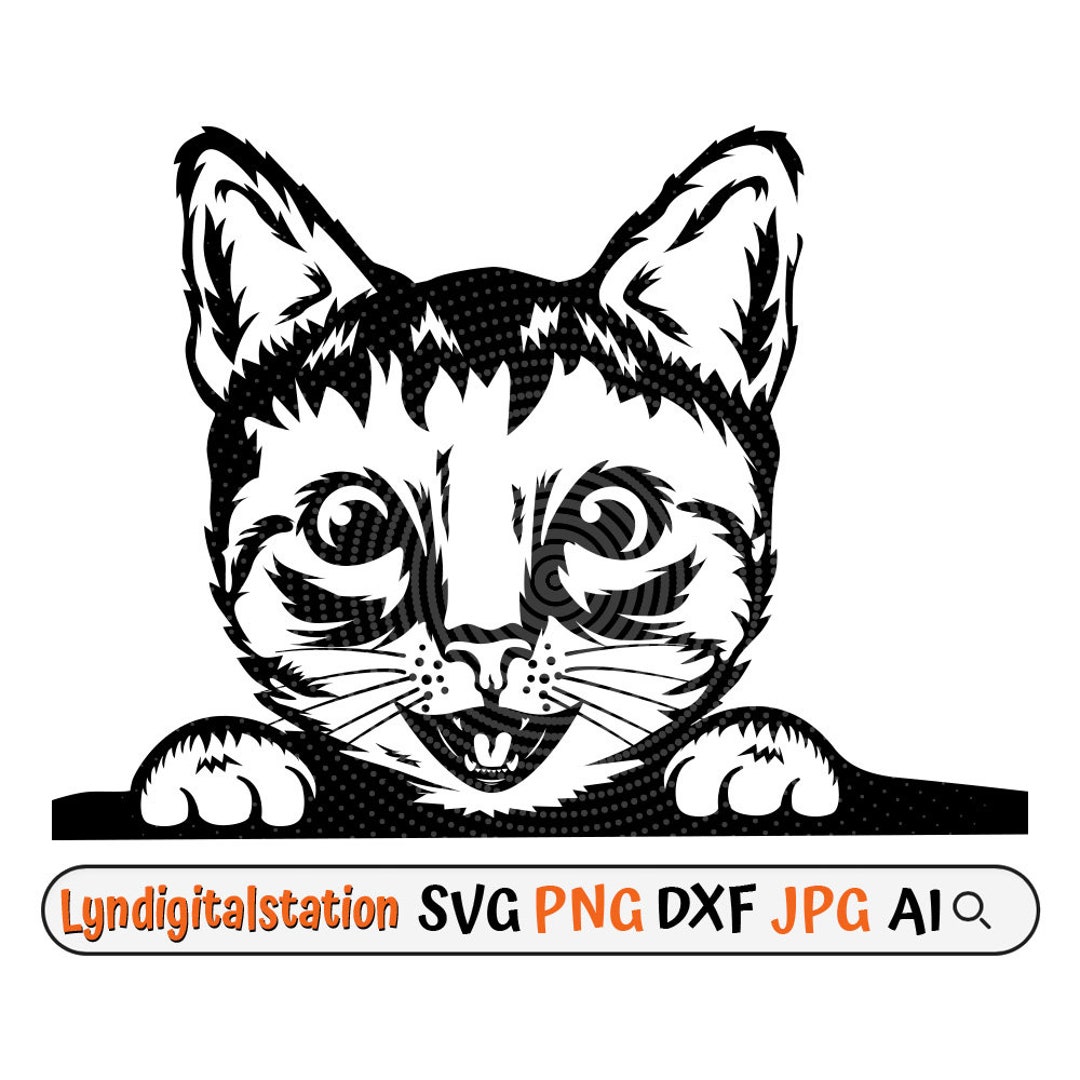 Cute Cat Svg | Kitten Clipart | Peeking Cat Cut File| Peeking Cat ...