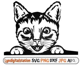 Cat Svg Digital Download Kitten Svg Peeking Cat Svg Cat - Etsy