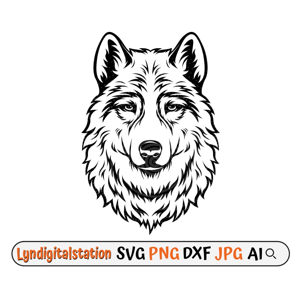 Wolf Svg Wolf Face Clipart Wild Animal Cut File Mascot - Etsy