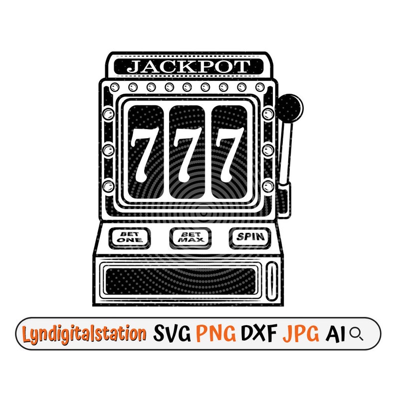 Slot Machine Svg Gambling Clipart Lucky Seven Cut File - Etsy