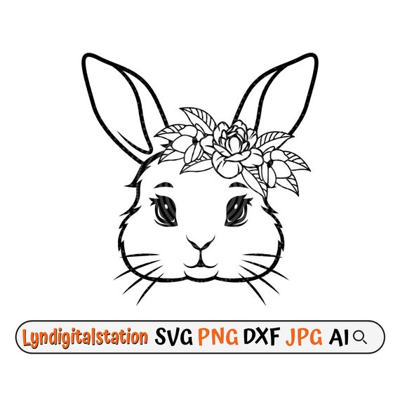 Cute Bunny Head Clipart