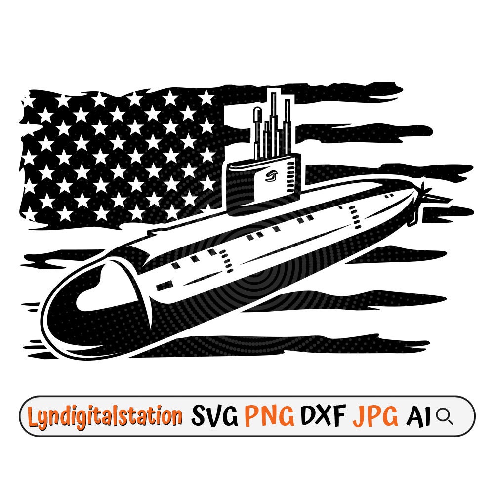 US Submarine Svg Navy Clipart Underwater Warship Cut File - Etsy