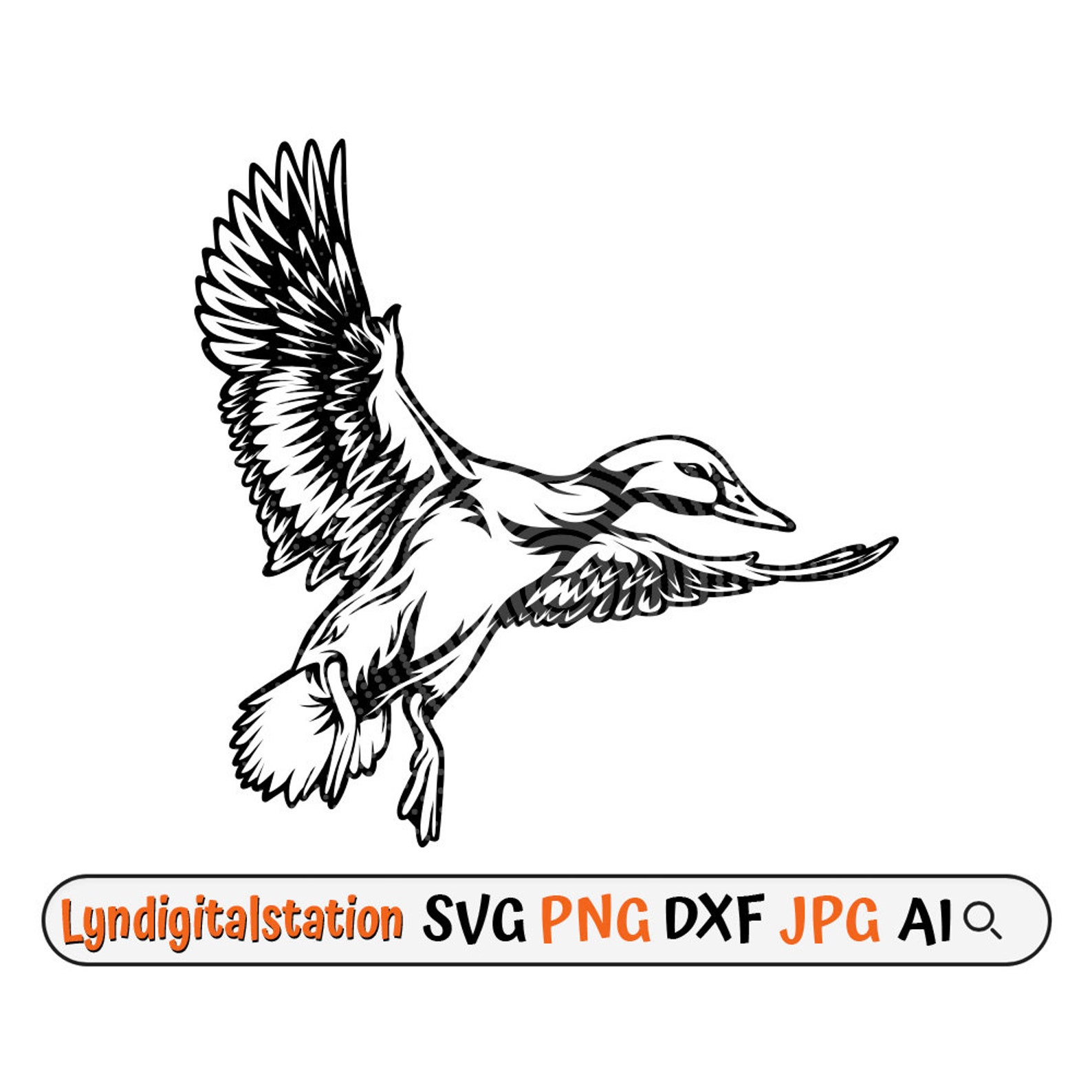 Duck Svg | Flying Duck Clipart | Domestic Animal Cut File | Duck ...