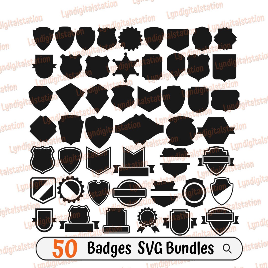 50 Badges Bundles Svg | Shield Badge Clipart | Badge Patches Cut File ...