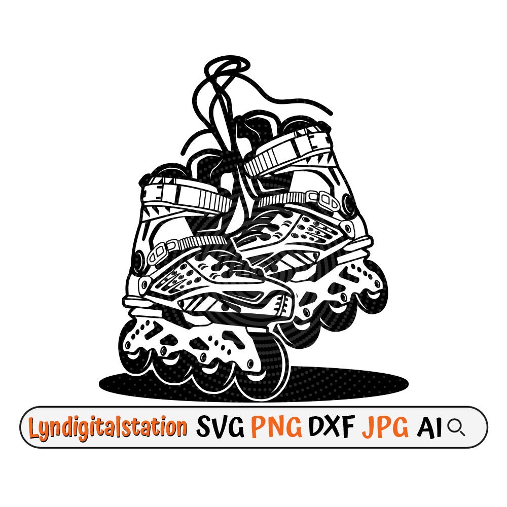 Roller Blades Svg | Roller Skates Clipart | Inline Skates Cut File ...