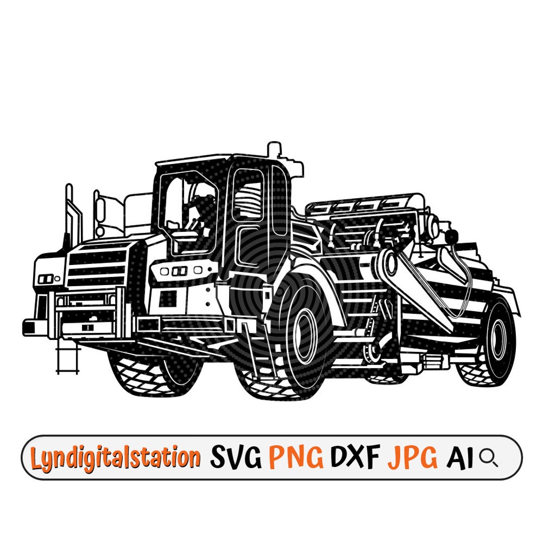 Scraper Svg | Heavy Equipment Clipart | Truck Operator Cut File ...