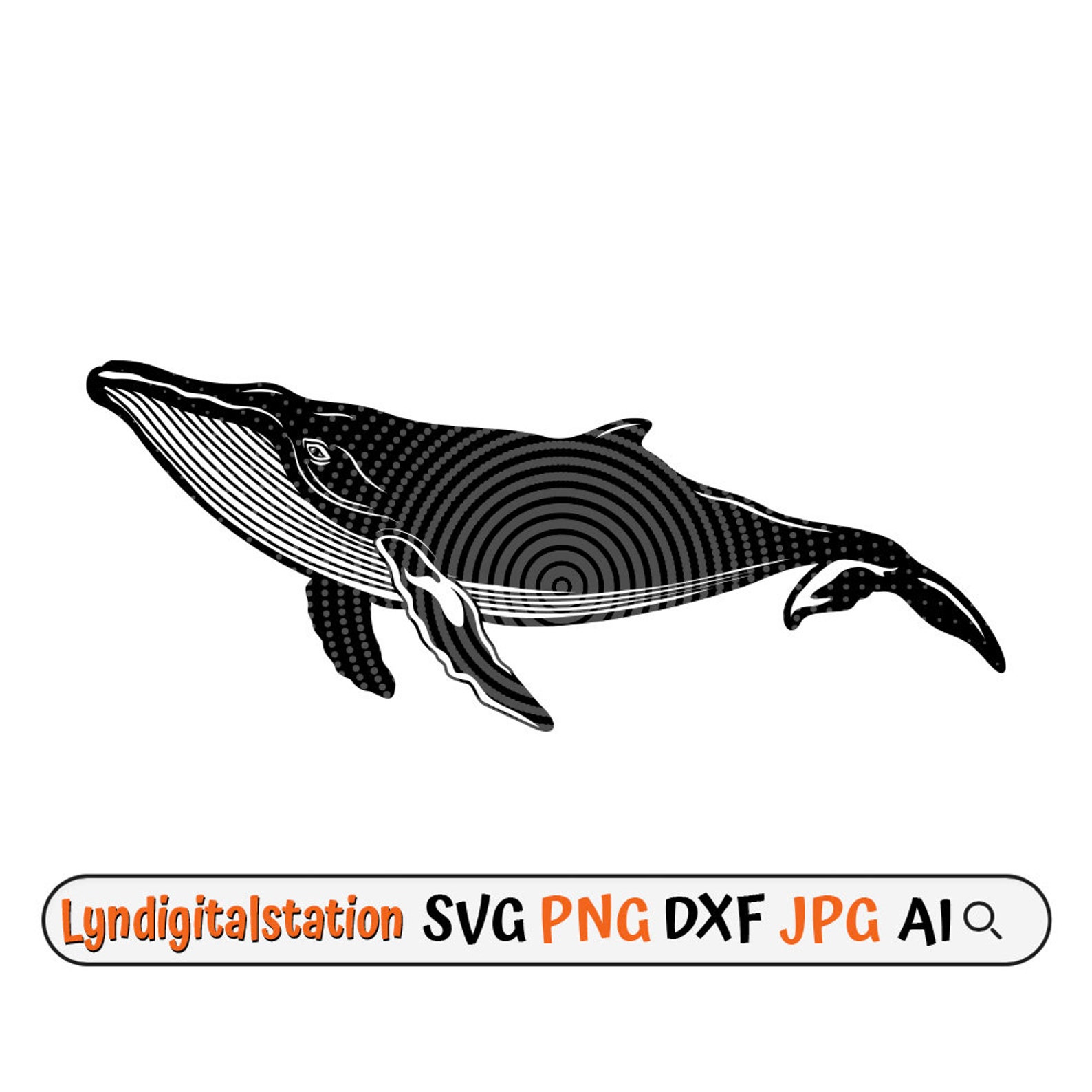 Whale Svg Whale Clipart Ocean Animal Cut File Ocean Life - Etsy