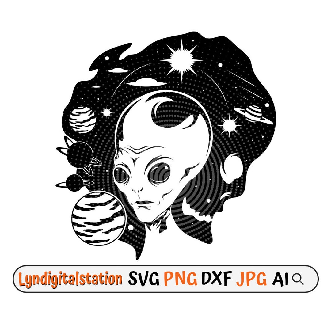 Alien Scene Svg | Alien Clipart | Extraterrestrial Cut File | Solar ...