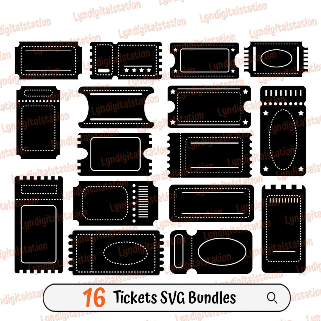 Ticket Bundles Svg | Cinema Ticket Clipart | 16 Coupon Cut File | Movie ...