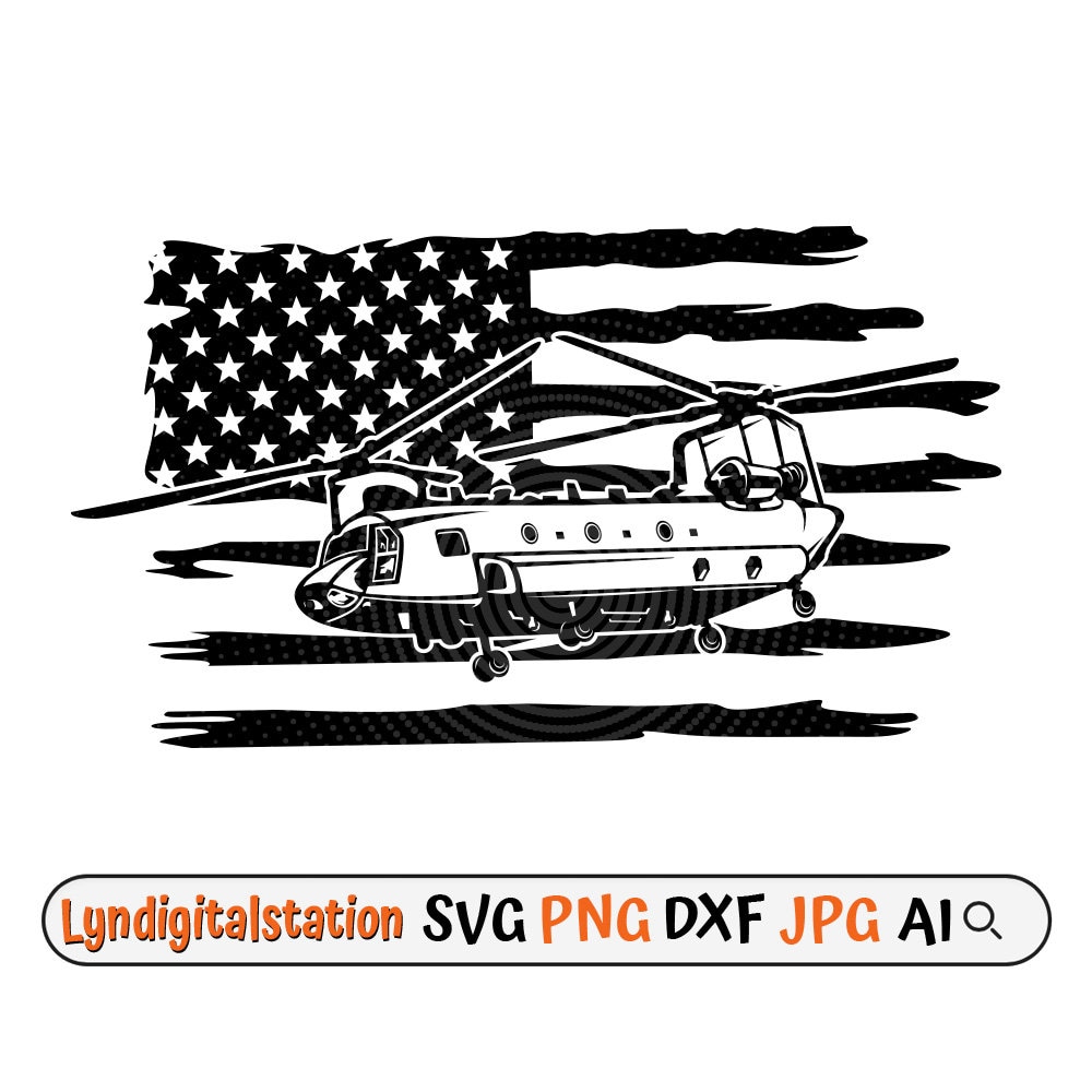 US Chinook Helicopter Svg | Chopper Clipart | Warship Cut File | CH-47 ...