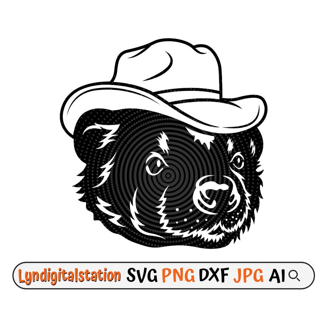 Skunk With Cowboy Hat Svg | Cowboy Skunk Clipart | Skunk Head Cut File ...