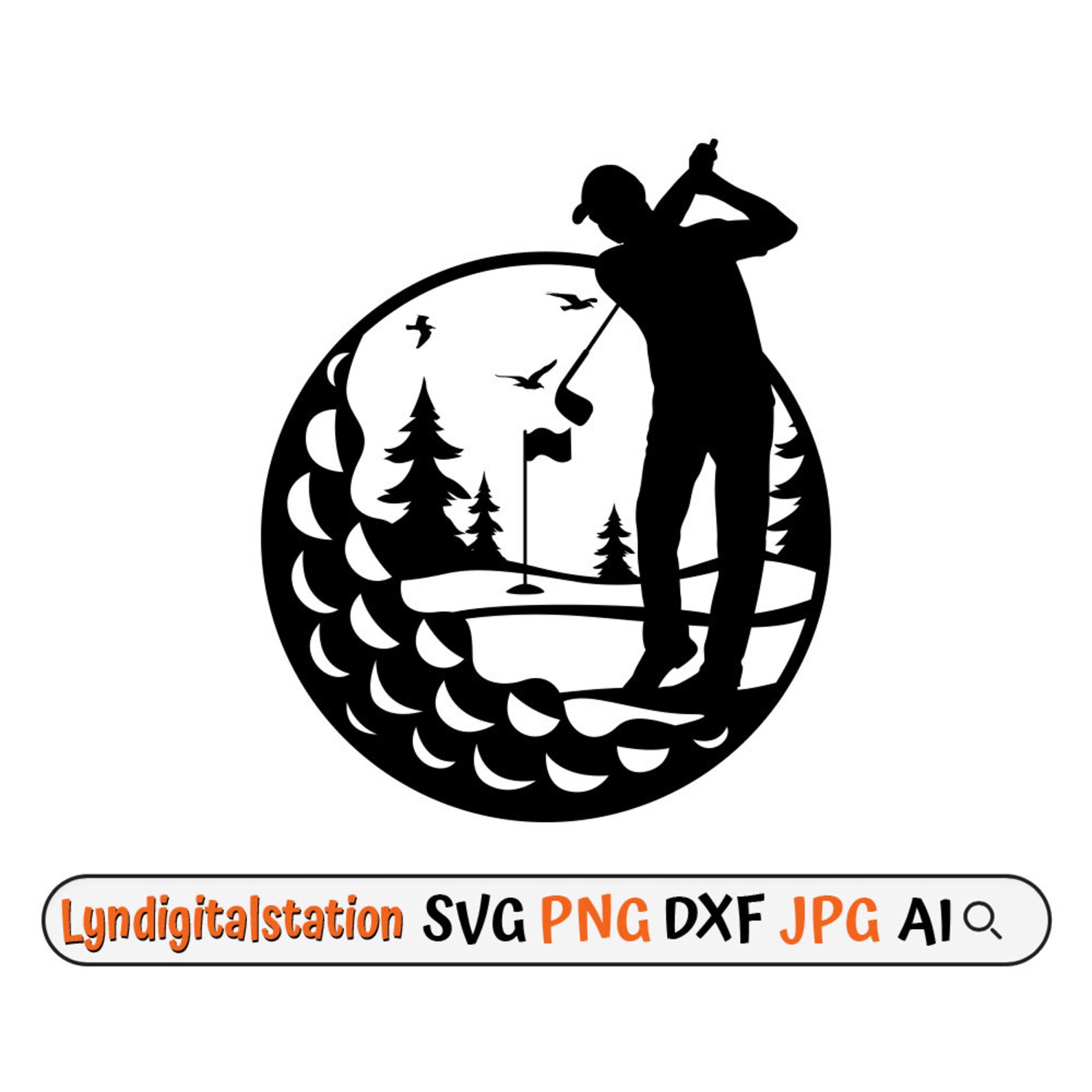 Golf Player Svg | Golfing Clipart | Golf Ball Cut File | Golfer Stencil ...