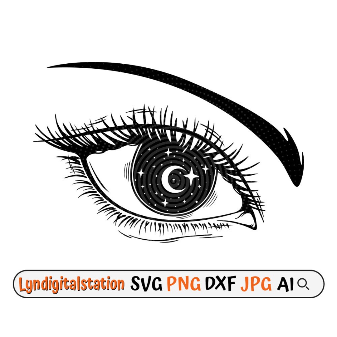Galaxy Eye Svg | Celestial Eye Clipart | Mystical Eye Cut File | Moon ...