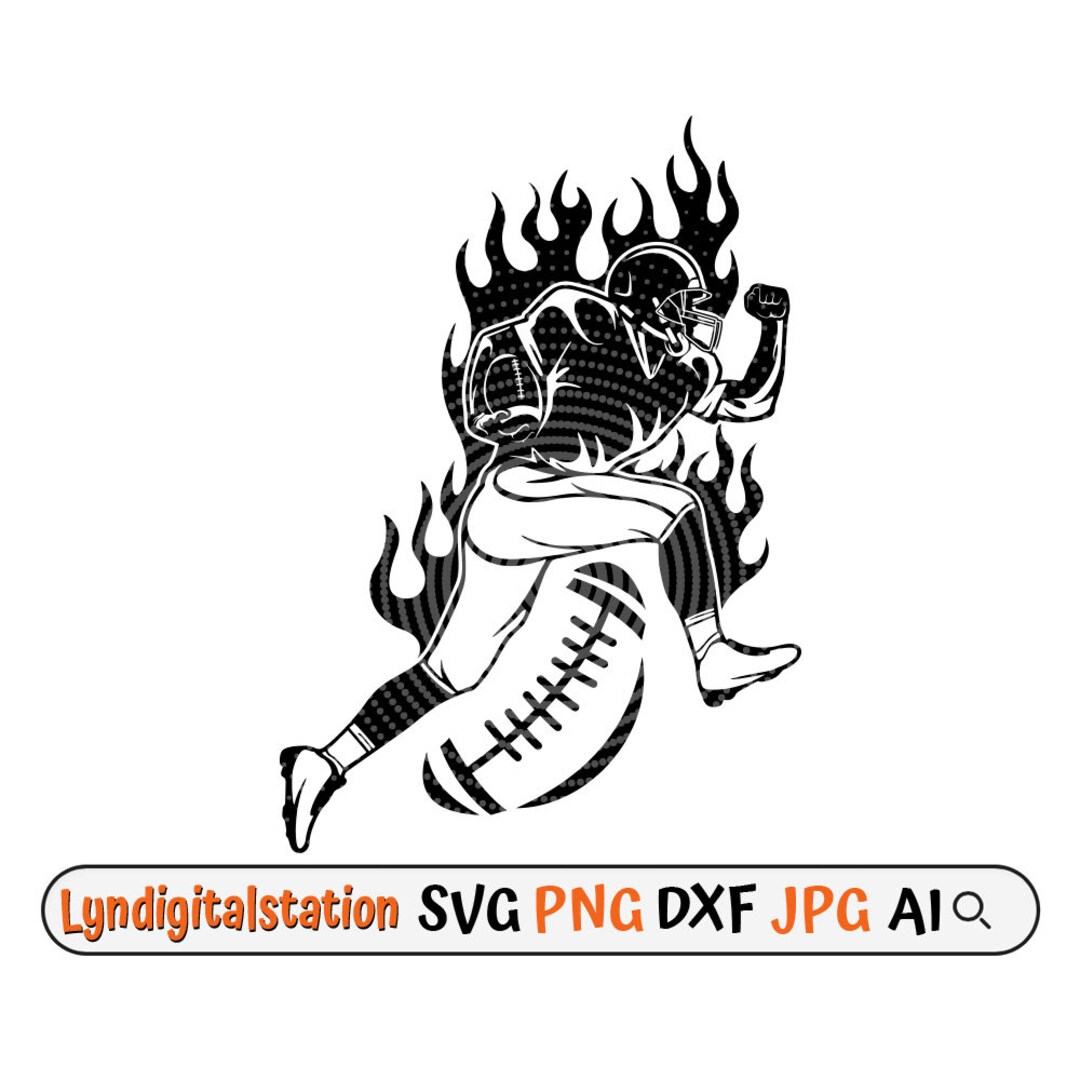 Football Player Svg | Football Running Back Clipart | Football Team Cut ...