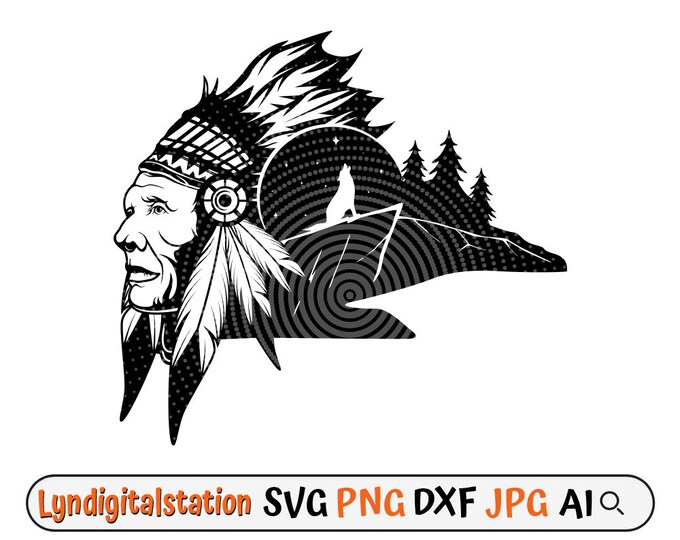 Native American Village SVG | Indigenous People SVG | Wolf Pack SVG ...