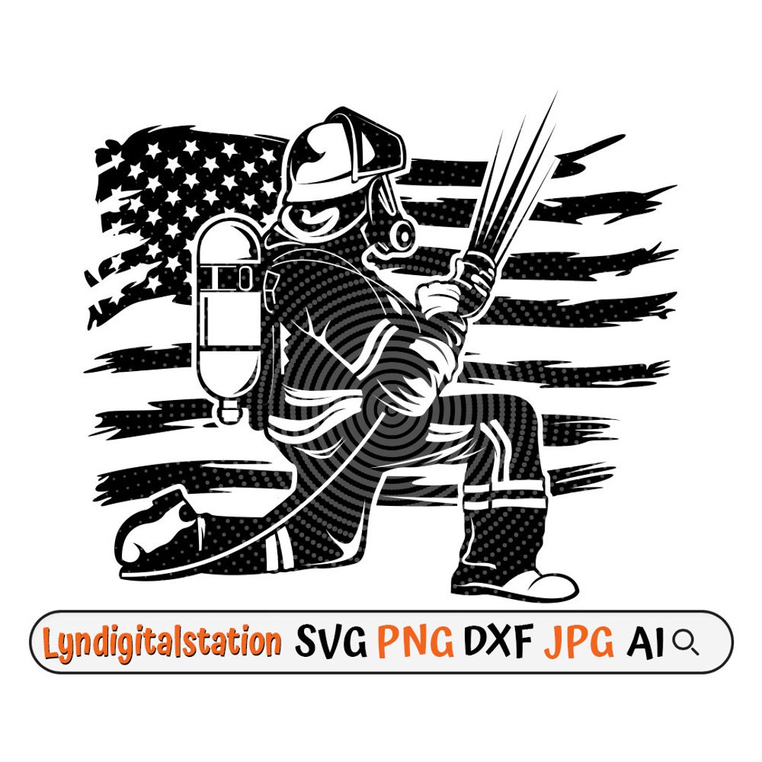 US Fire Fighter Svg, Fireman Clipart, Firefighter Dad Gift Idea, First ...