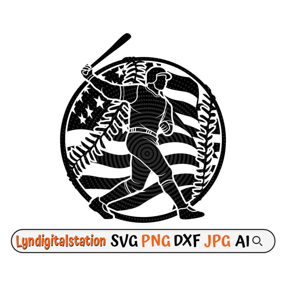 US Baseball Player Batter Svg | Baseball Game Clipart | Hitter Cut File ...