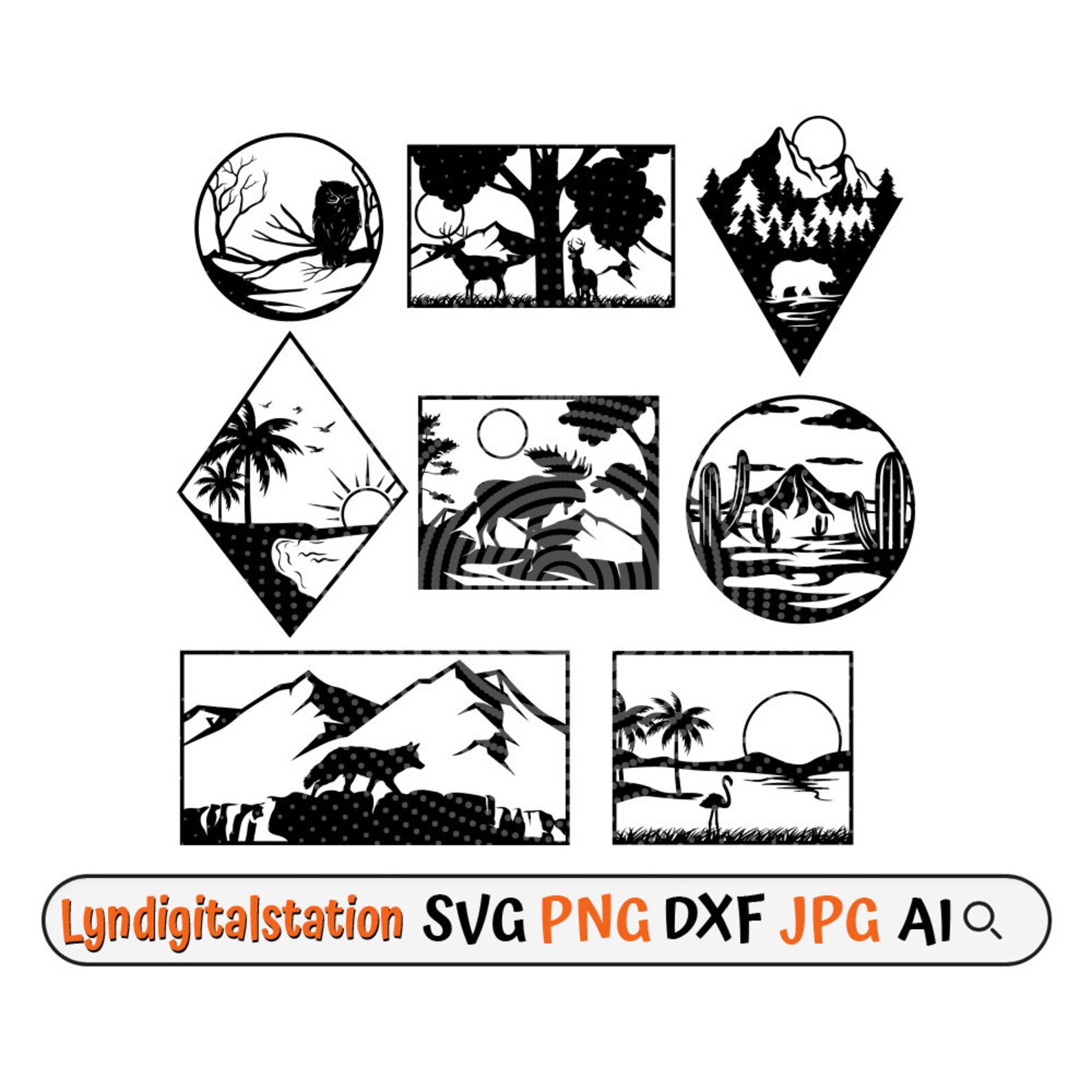 Nature Bundle Svg Nature Scene Clipart Animal Nature Cut - Etsy