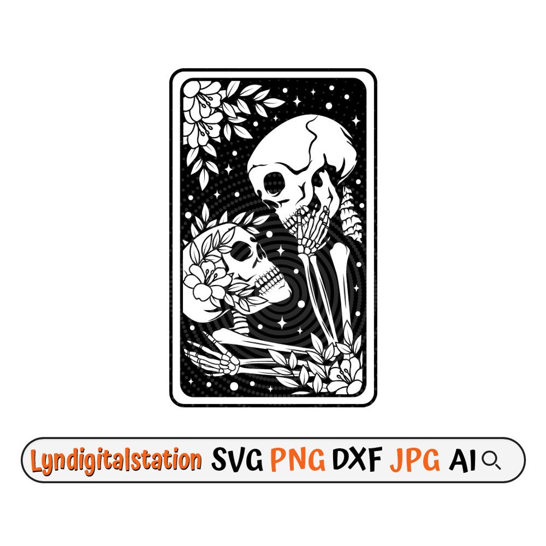 Skull Lover Card Svg | Floral Dead Lover in Card Clipart | Dead Love ...
