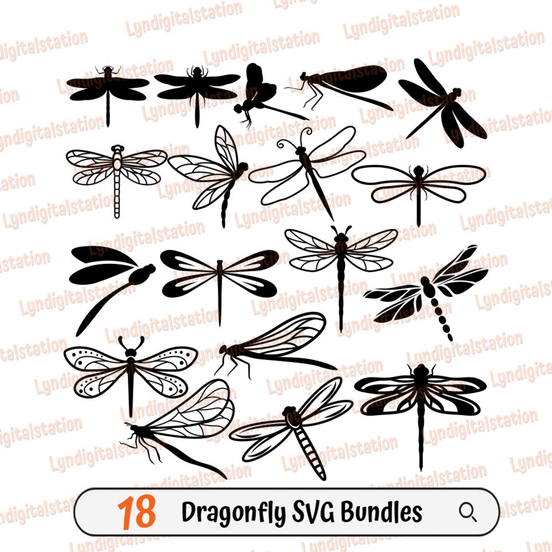 Dragonfly Bundles Svg | Dragonflies Clipart | Insect Cut File ...