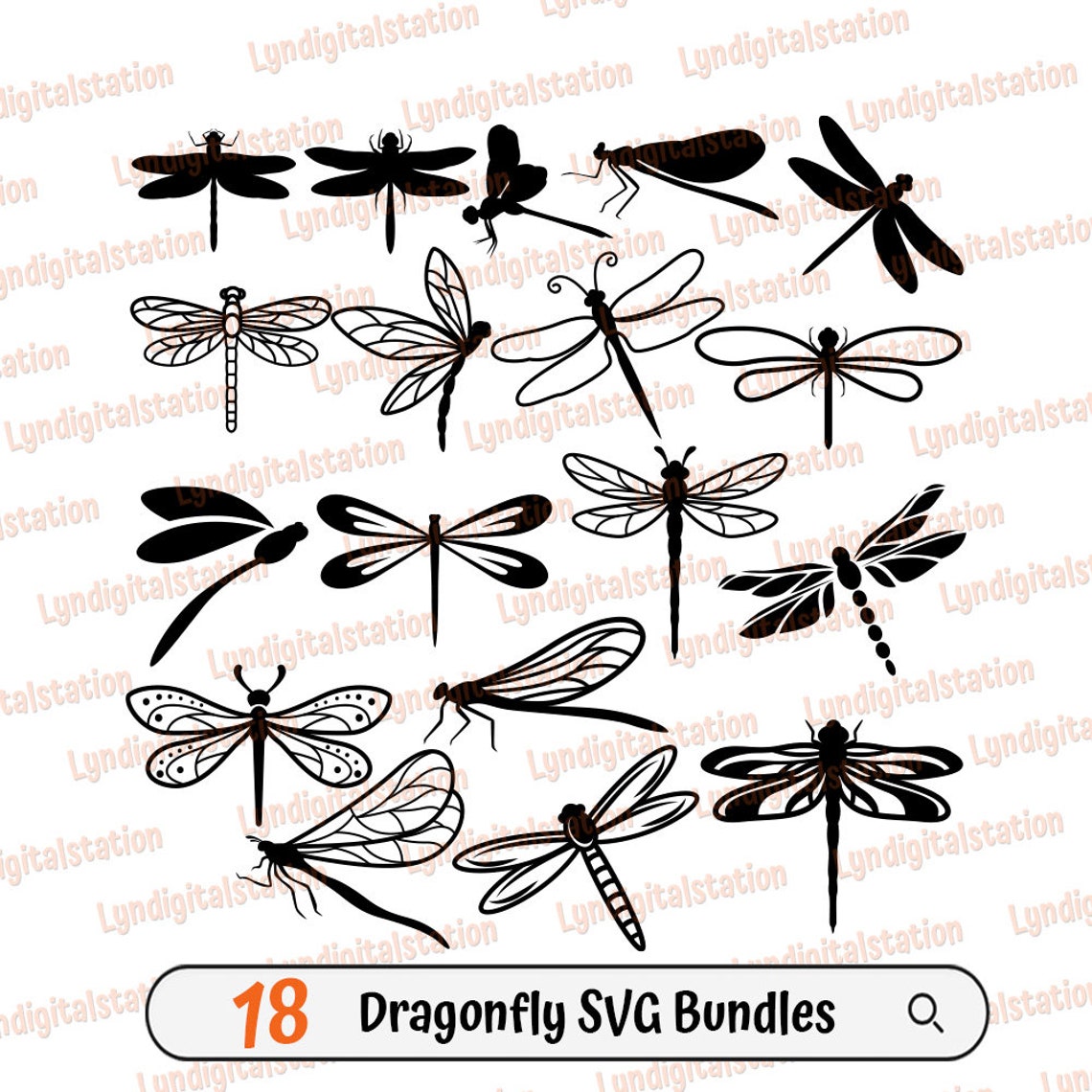 Dragonfly Bundles Svg | Dragonflies Clipart | Insect Cut File ...