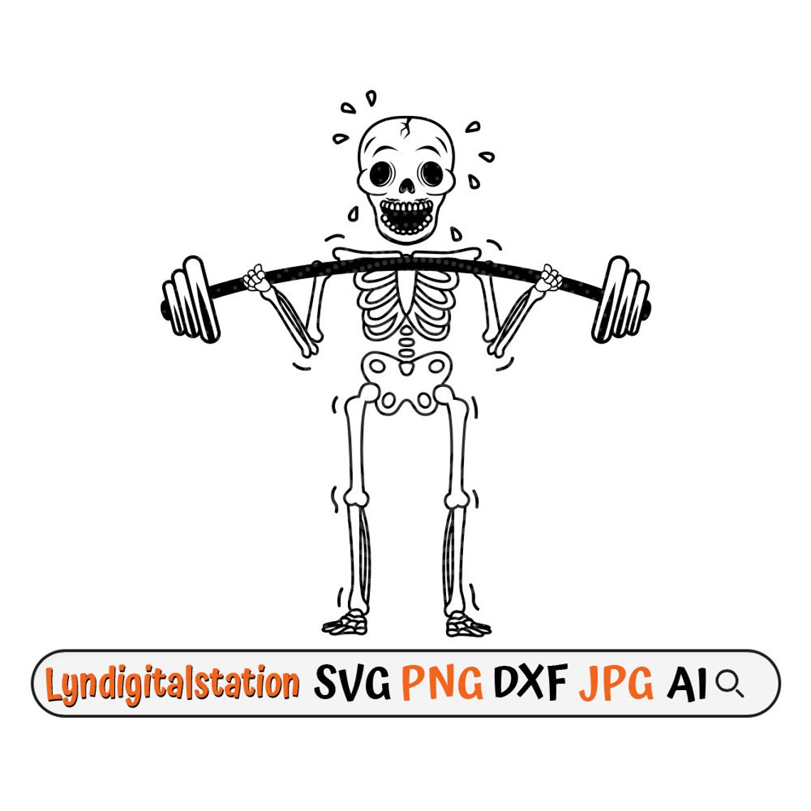 Skeleton Workout Svg | Deadlift Clipart | Skeleton Heavy Lifting Cut ...